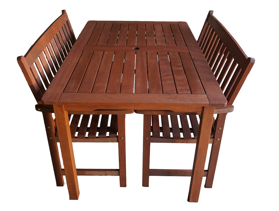 Malay Rectangular 1.5m Dining Table & Bench 3pc Setting – The Import Depot